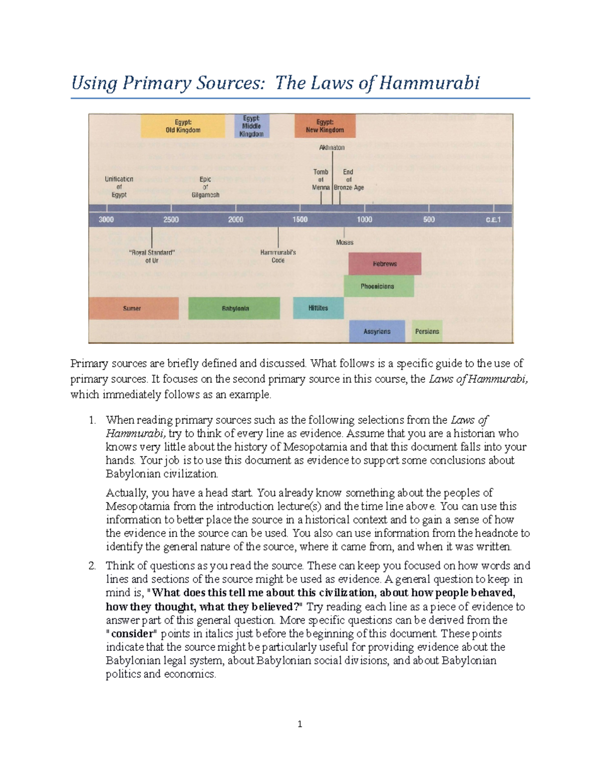 Lect-I-5 - hdasufh aisjfhfh hwh egeg - Using Primary Sources: The Laws ...