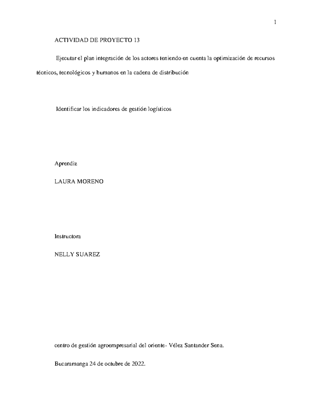 Actividad DE Proyecto 13 - ACTIVIDAD DE PROYECTO 13 Ejecutar el plan ...