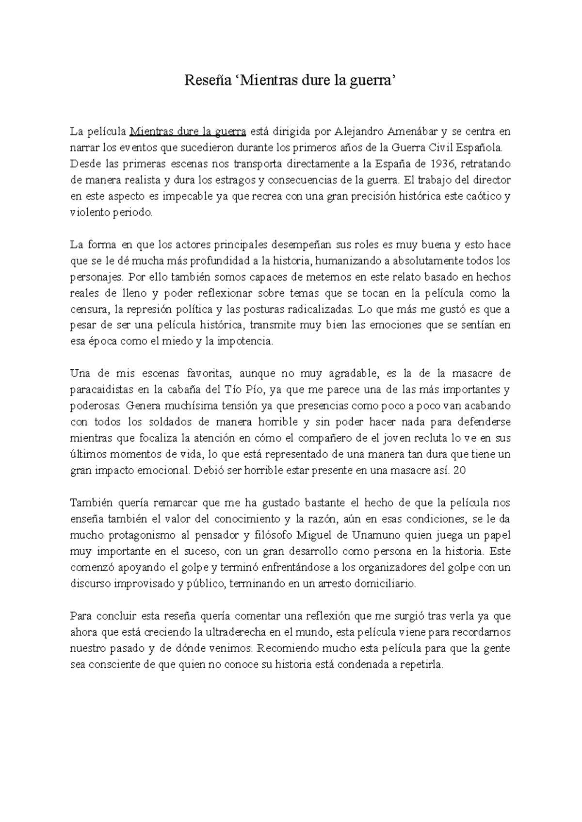 Reseña Mientras DURE LA Guerra - Reseña ‘Mientras dure la guerra’ La ...