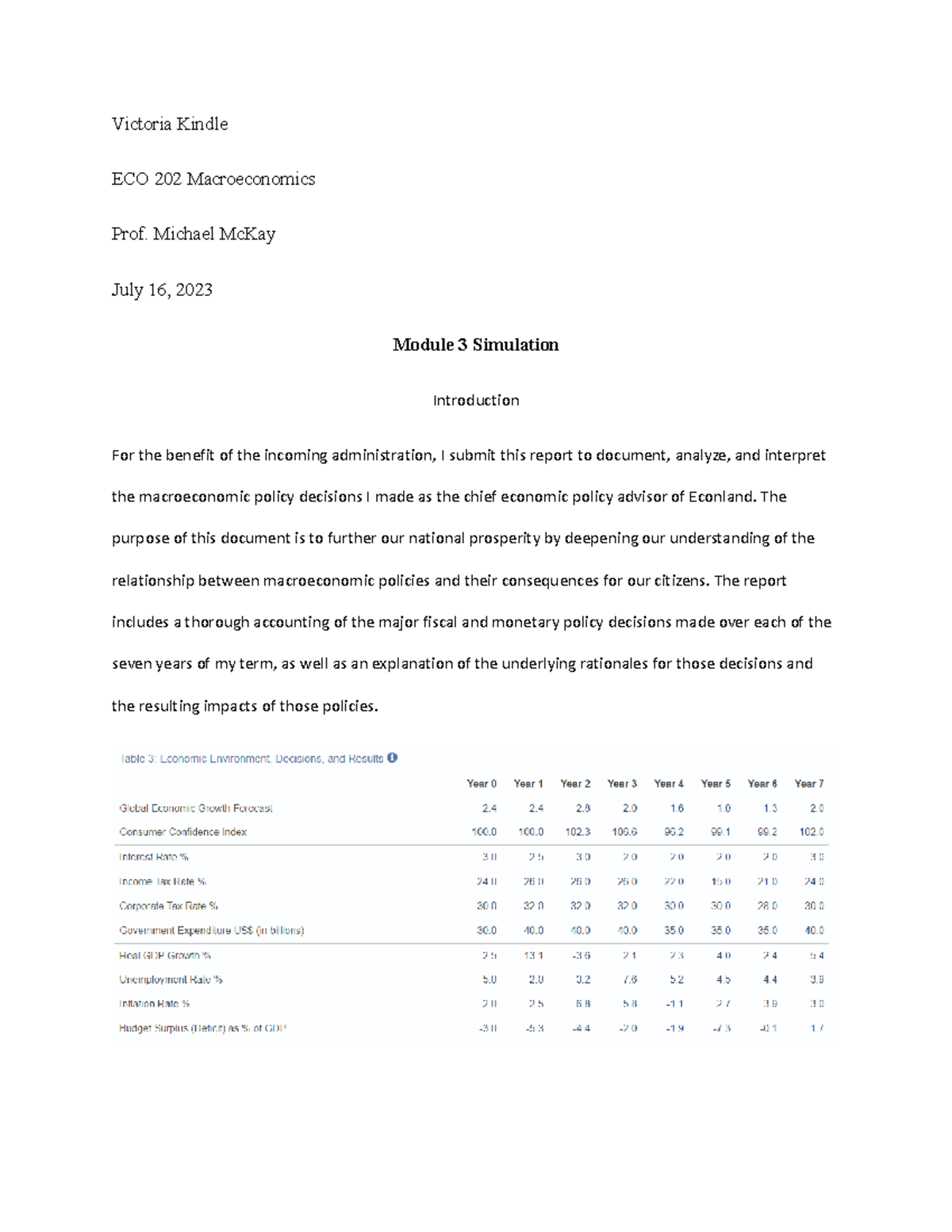 Module 3 Simulation - Victoria Kindle ECO 202 Macroeconomics Prof ...