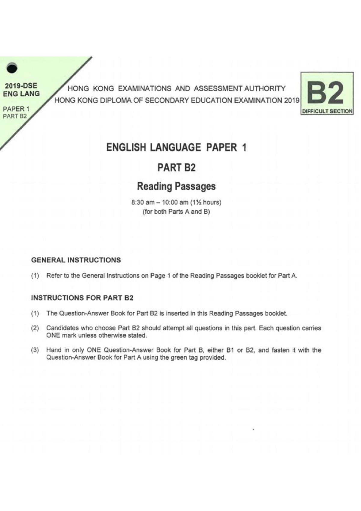 2019 DSE Eng Paper 1 B2 Reading Passages Constitutiona LLaw Studocu
