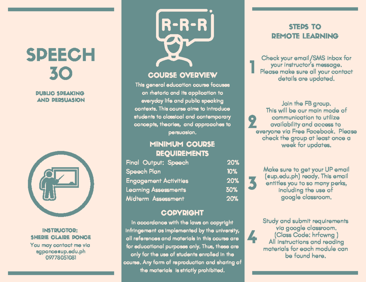 Sp 30 Syllabus - SPEECH 30 You may contact me via sgponce@up.edu ...