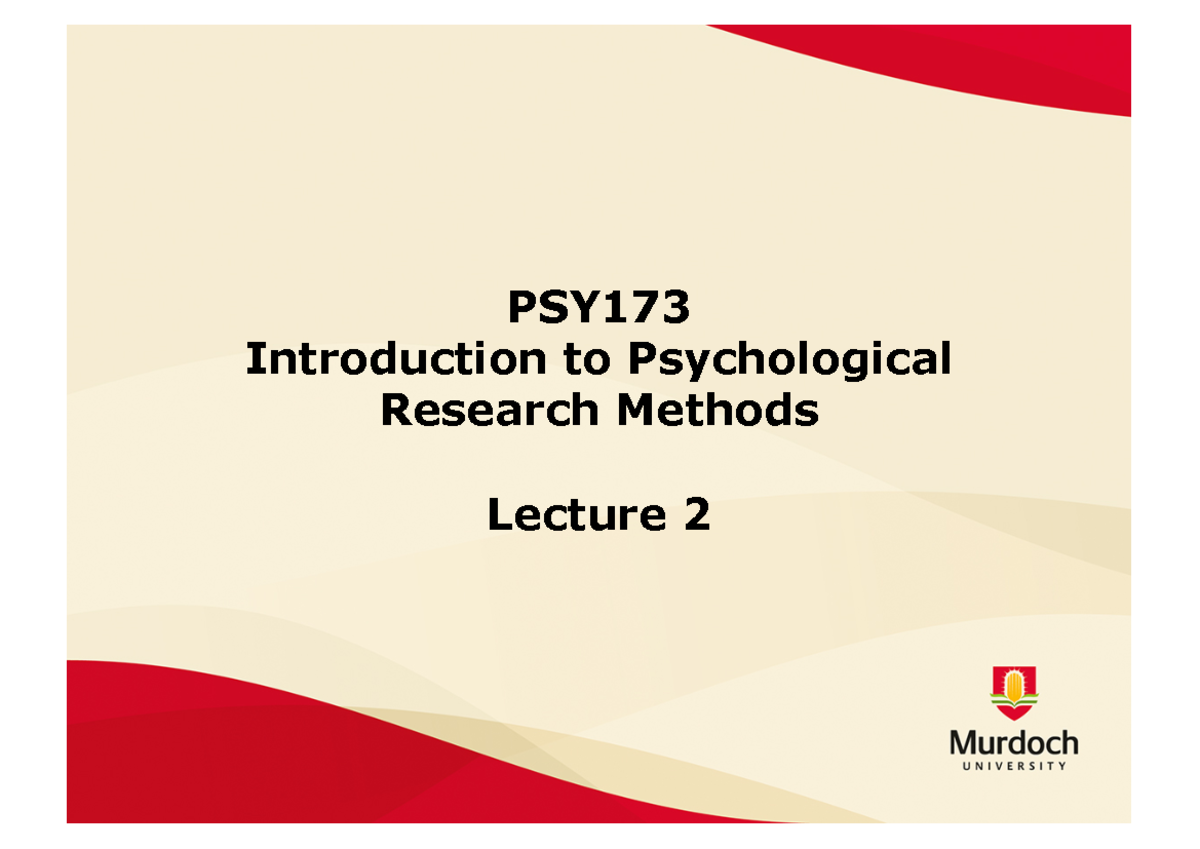 Lecture 2 Intro to psych inquiry 2019 1 - PSY Introduction to ...