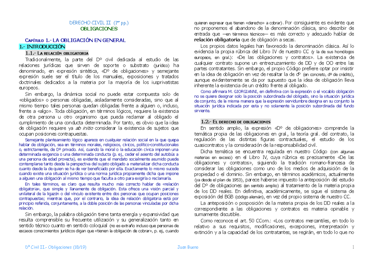 00 C2 1pp- Obligaciones - DERECHO CIVIL II (1er pp.) OBLIGACIONES ...