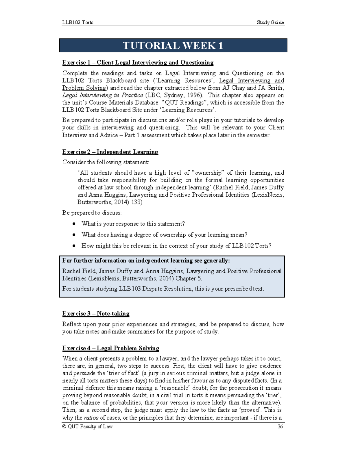 LLB102 Tutorial Week 1 - - Studocu