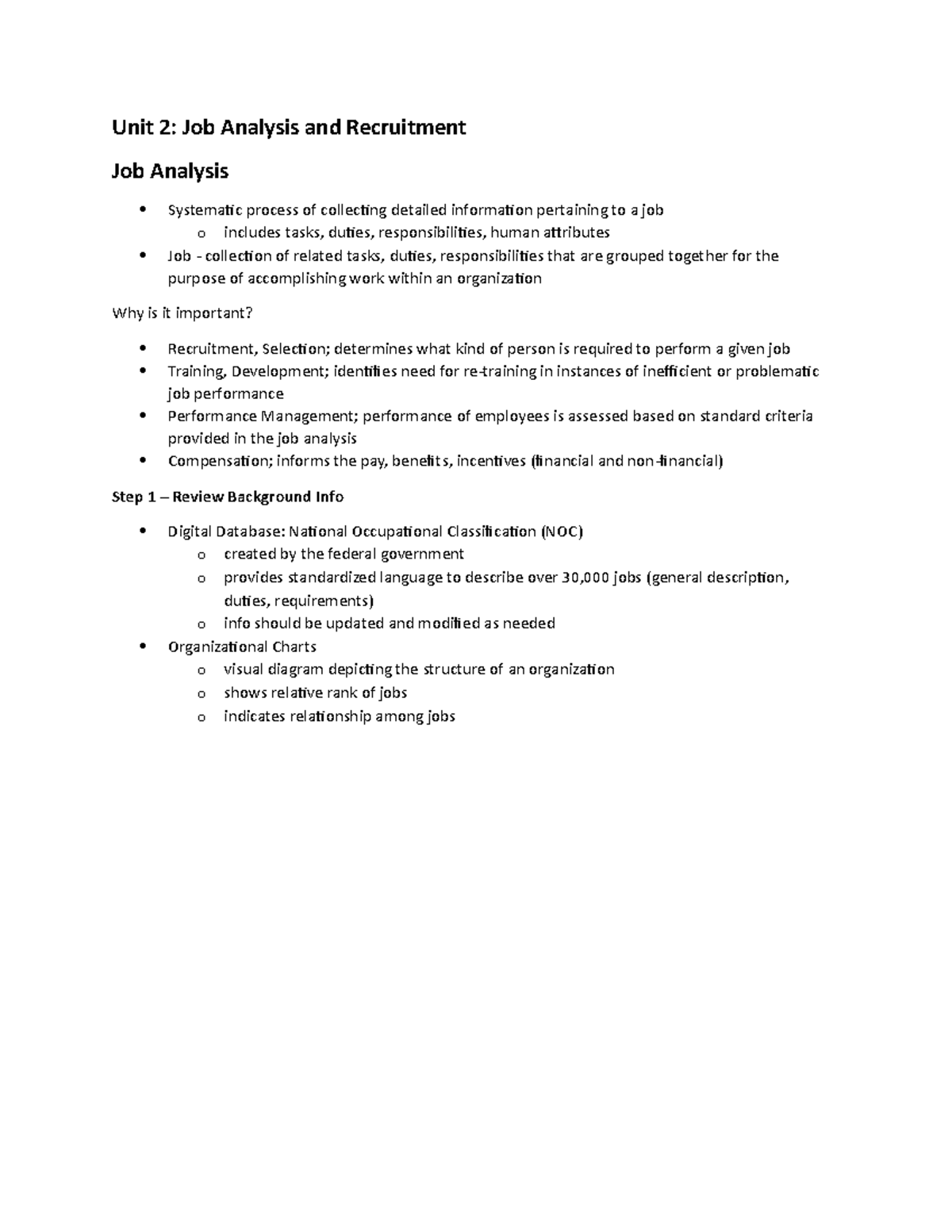 Unit 2 - Job Analysis and Recruitment - Studocu