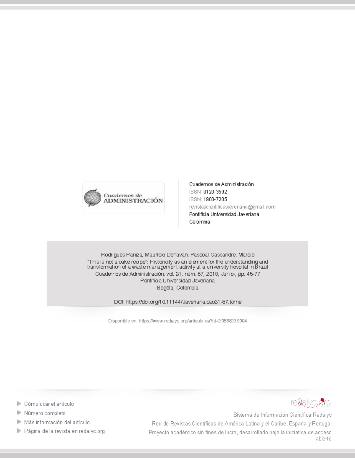 20568239004 - 1234 - Cómo citar el artículo Número completo Más ...