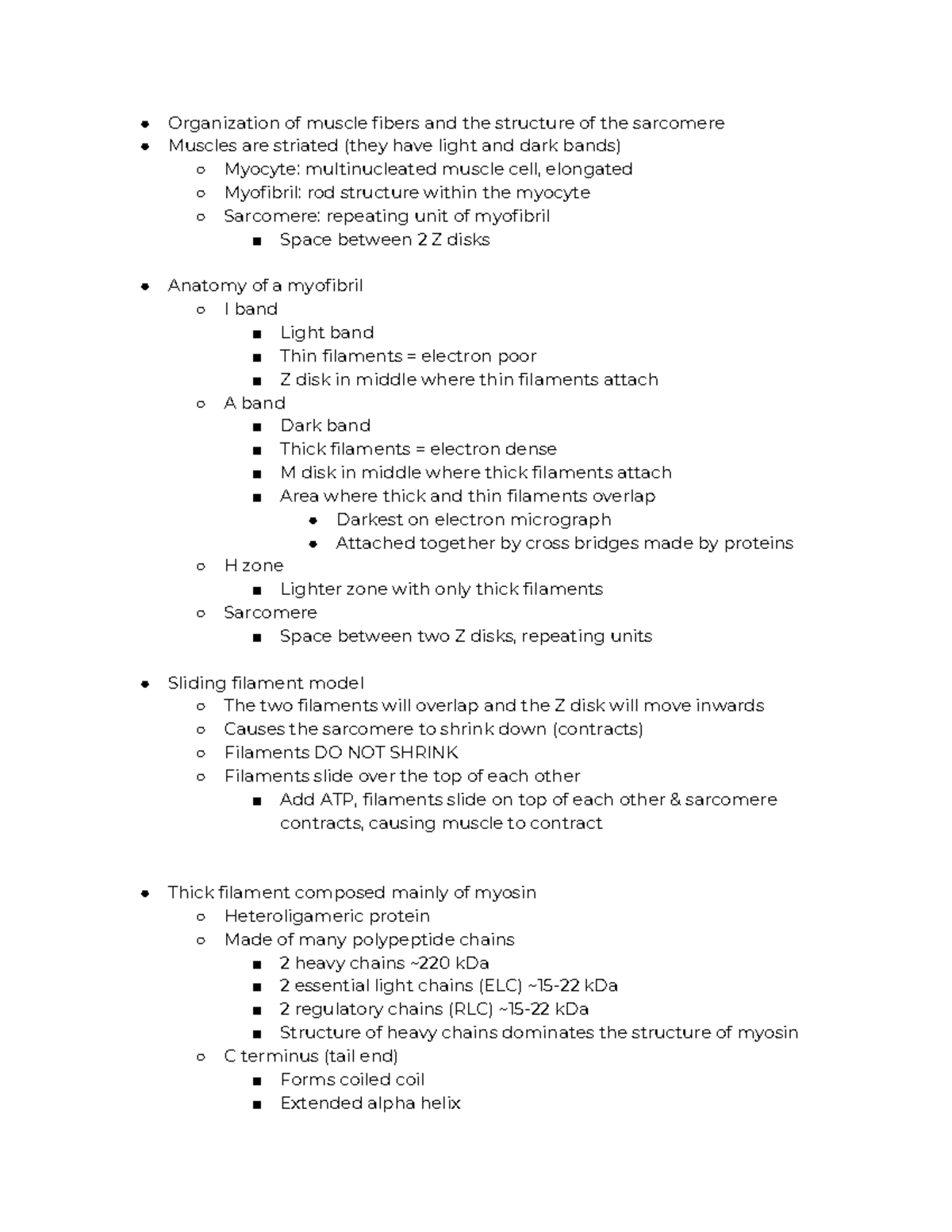 Lecture 14 Muscle notes - Oƞļanization oĻ musēle ĻiĒeƞs and the ...