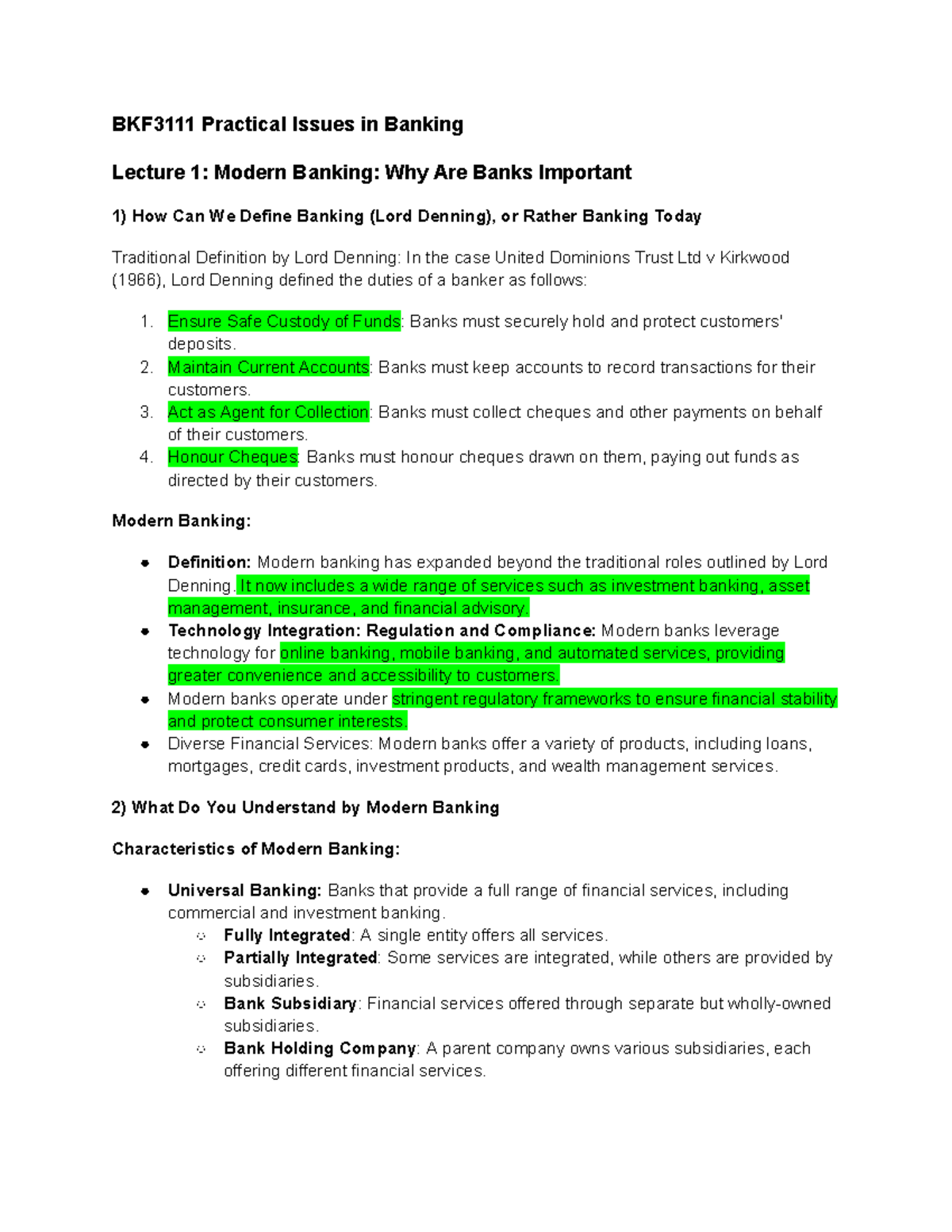 BKF3111 Practical Issues in Banking - BKF3111 Practical Issues in ...