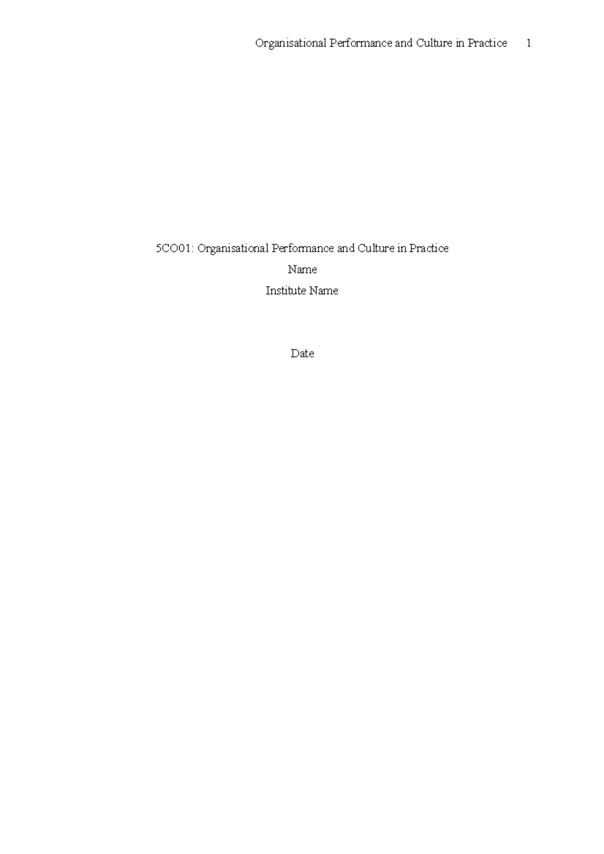 5CO01 - Basic finance content - 5CO01: Organisational Performance and ...