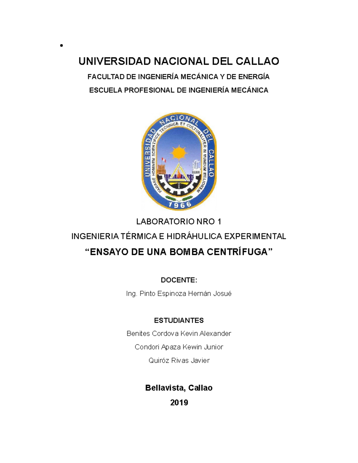 425480284 Ensayo general de una bomba centrifuga en la unac ...