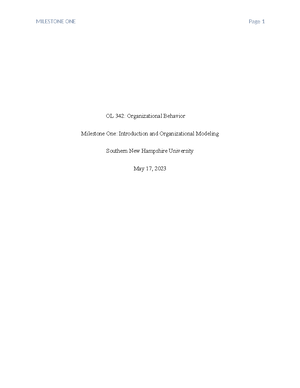 OL 342 Journal 4 - coursework - OL-342-H5221 Organizational Behavior 4 ...