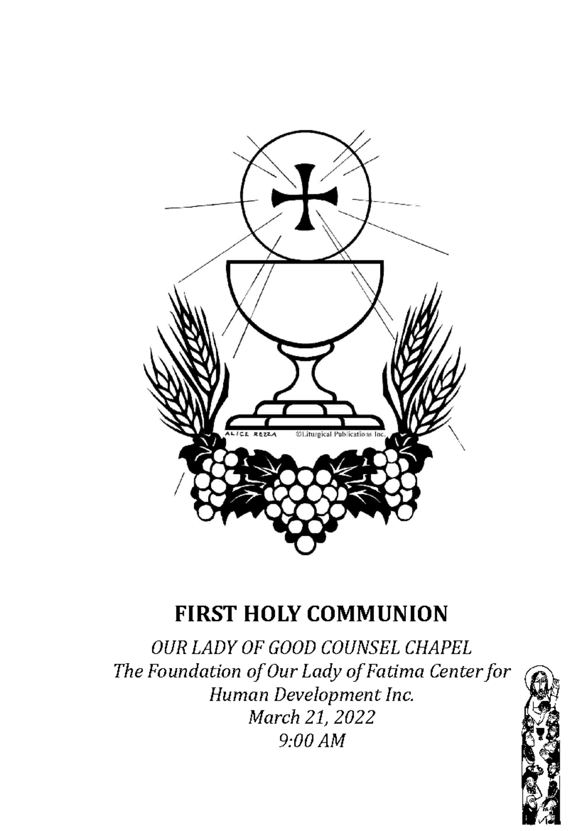 Liturgical Rites Holy Communion - ####### INTRODUCTORY RITES FIRST HOLY ...