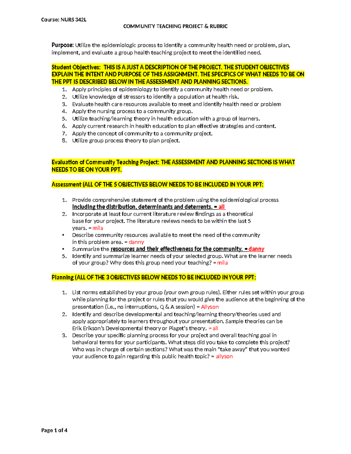 Revised Community Teaching Project Guidelines - COMMUNITY TEACHING ...