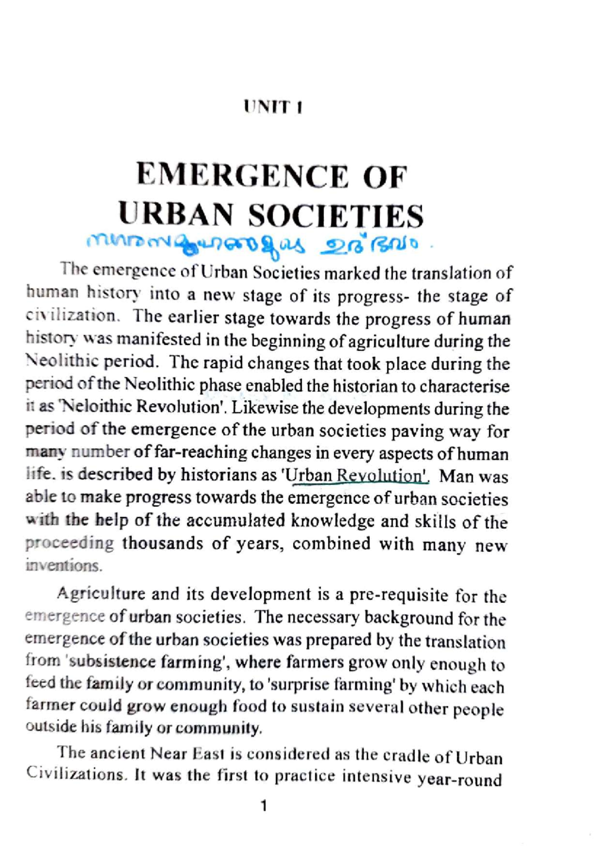 Emergence Of Urban Societies - BA history - Studocu