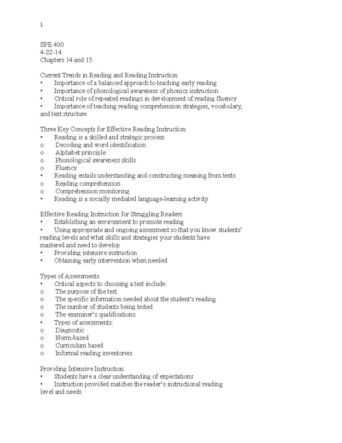 SPE 400 Ch. 14-15 - Lecture notes Chapters 14-14 - 1 SPE 400 4-22-14 ...
