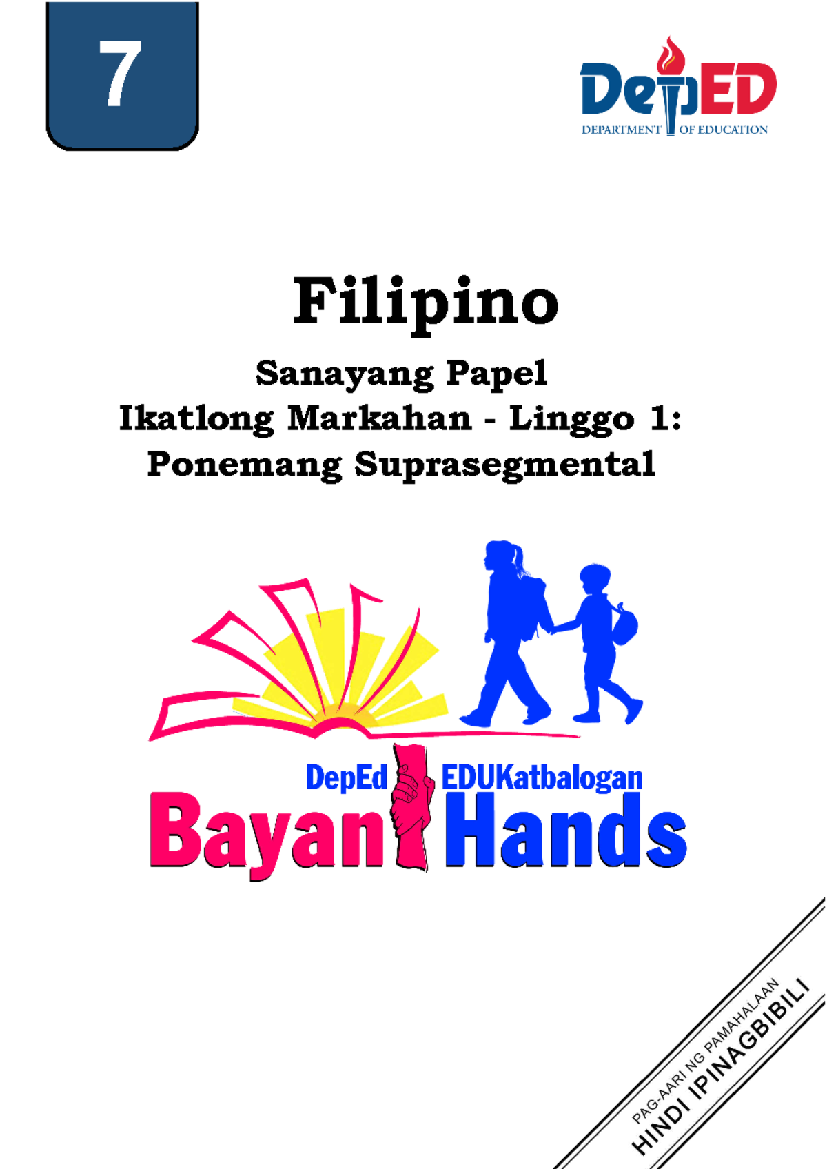 Filipino-7 Q3 LAS Week1 - Filipino Sanayang Papel Ikatlong Markahan ...