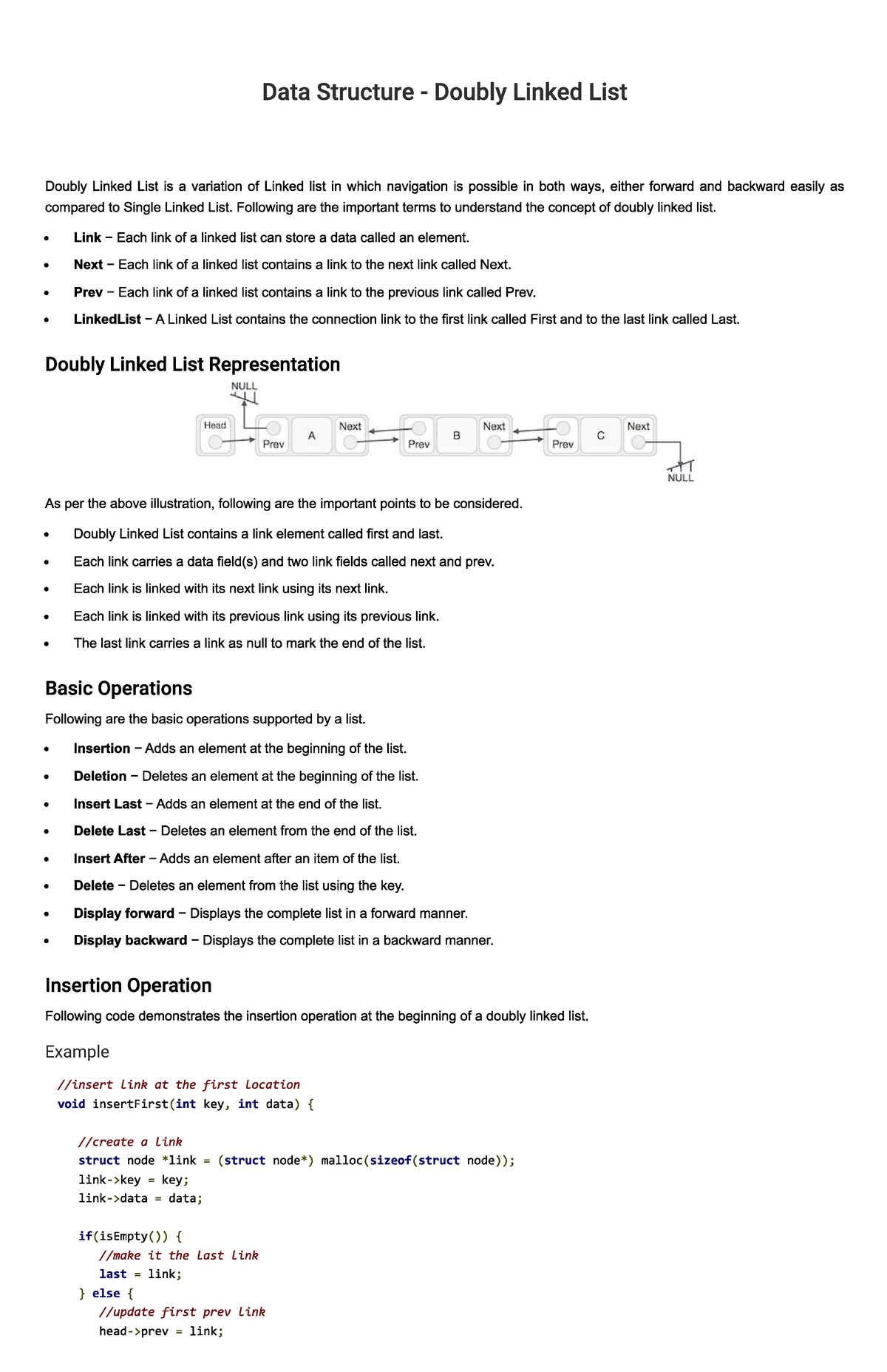 3. Doubly Linked List Sudo Code - Data Structure and Algorithm Design - Studocu