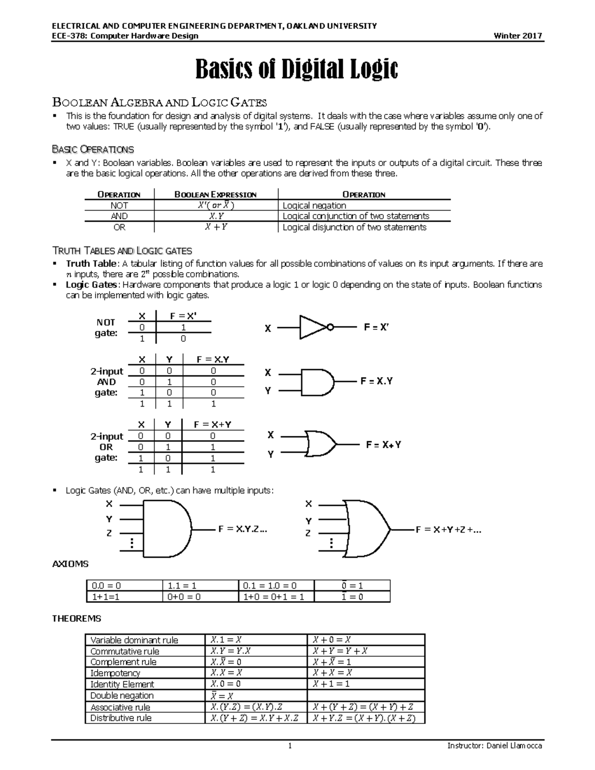 Notes - Unit 1 - ELECTRICAL AND COMPUTER ENGINEERING DEPARTMENT ...