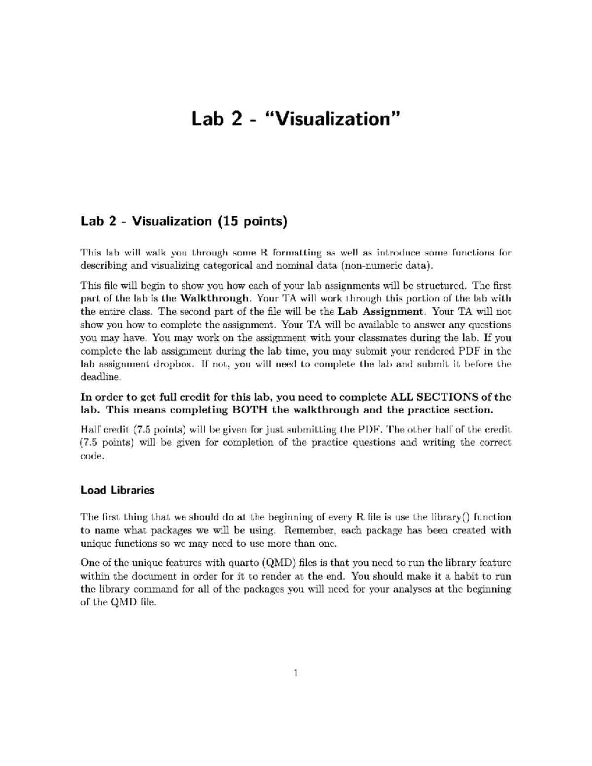 Lab 2 - ``Visualization'' - Visualization 2 - Lab 2 Lab 2 Visualization ...