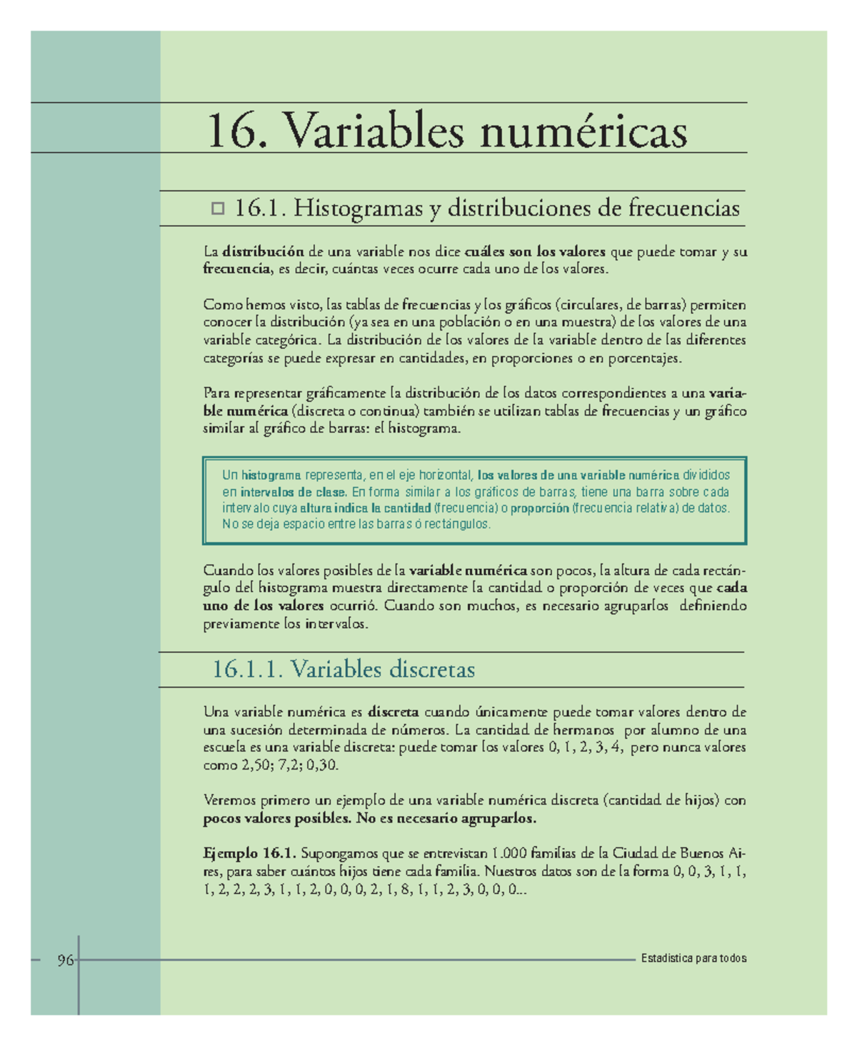 16 - Cap. 16 - Variables numéricas - 96 Estadística para todos 16 ...