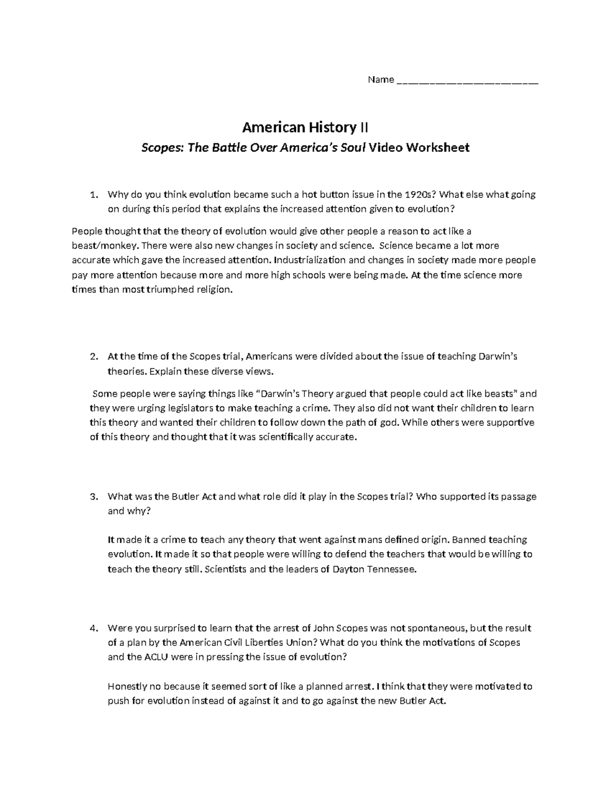 Scopes Trial worksheet - Name __________________________ American ...