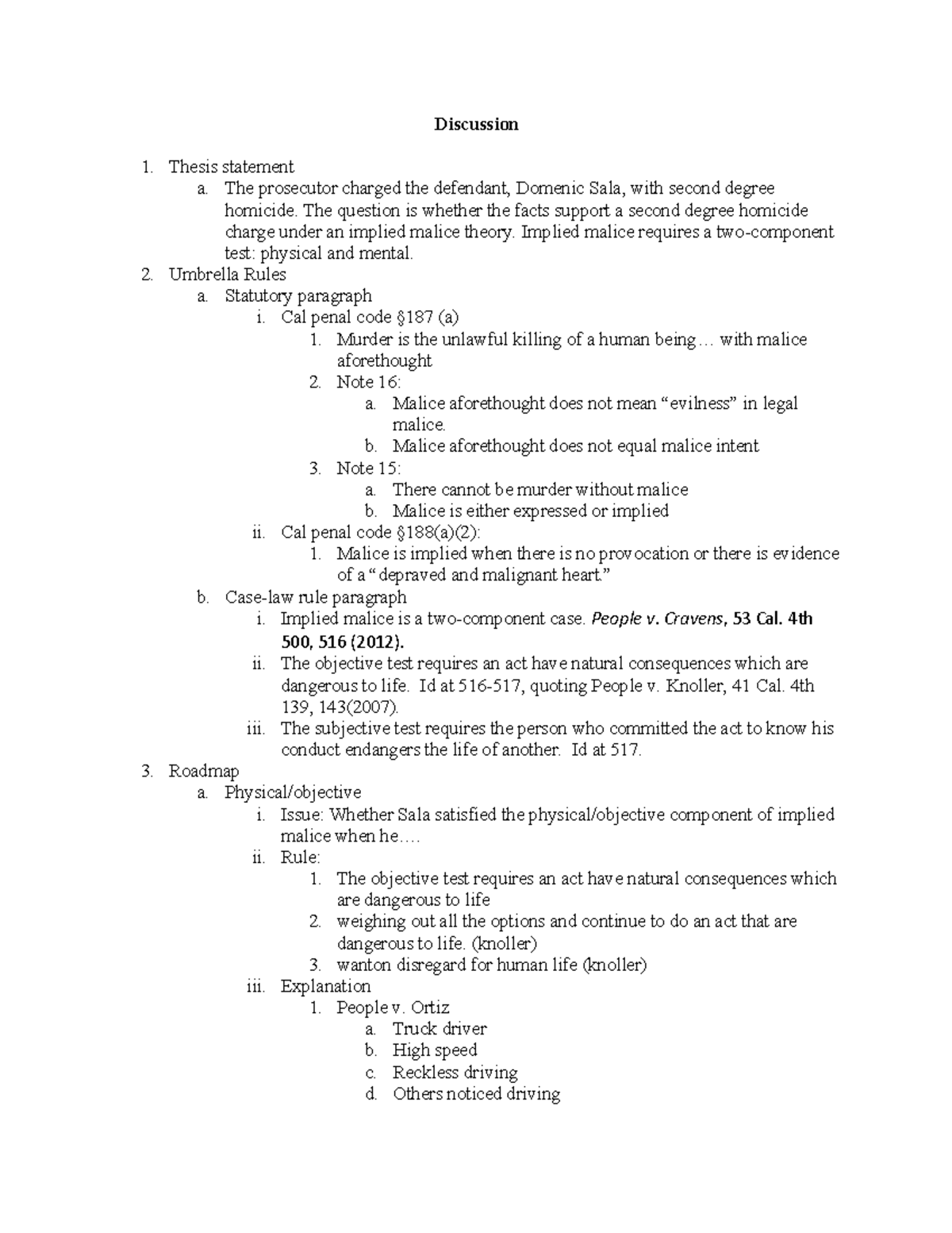 Discussion section outline memo 1 - Discussion Thesis statement a. The ...