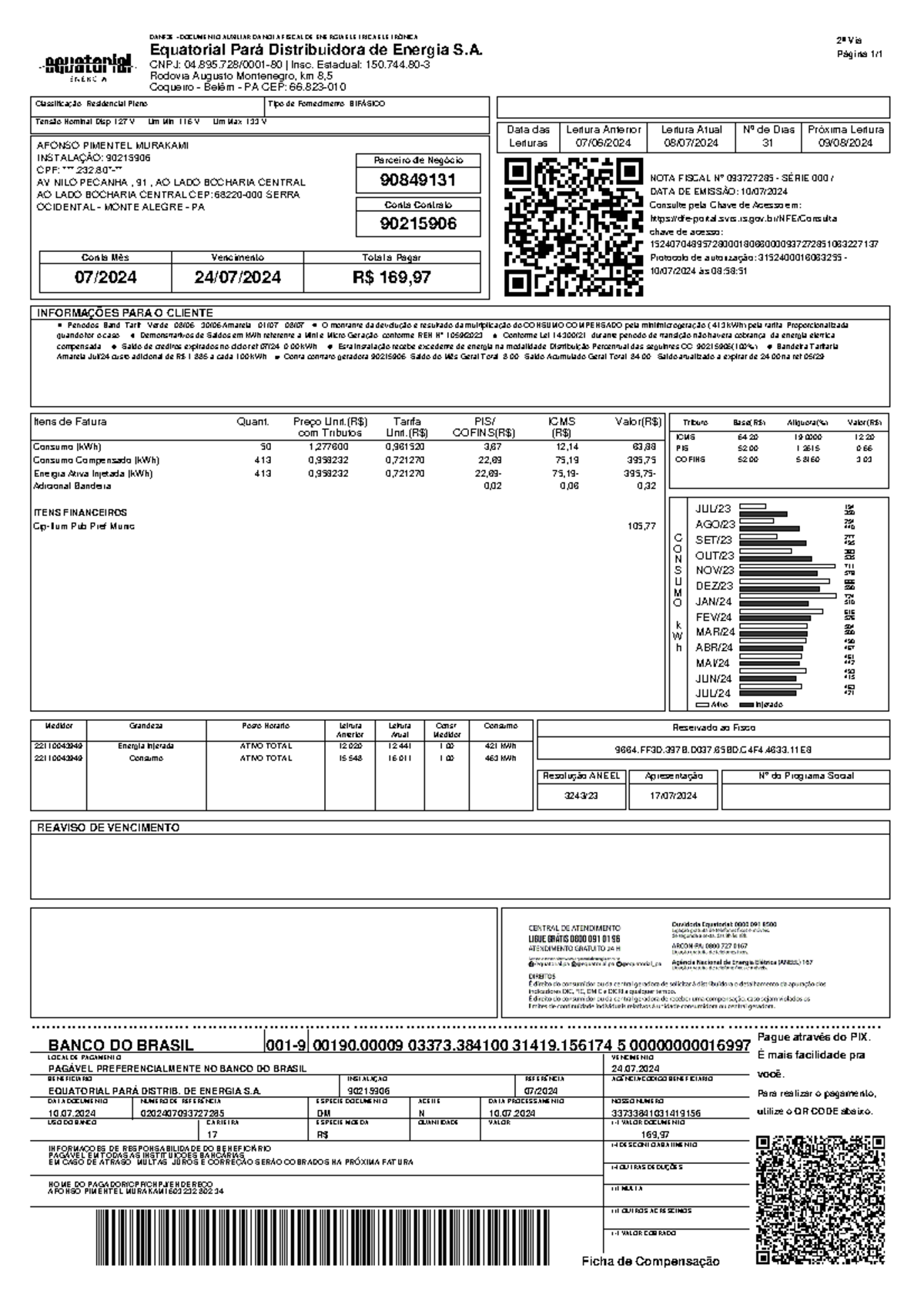 Download - Atividades - DANF3E - DOCUMENTO AUXILIAR DA NOTA FISCAL DE ENERGIA ELÉTRICA ...