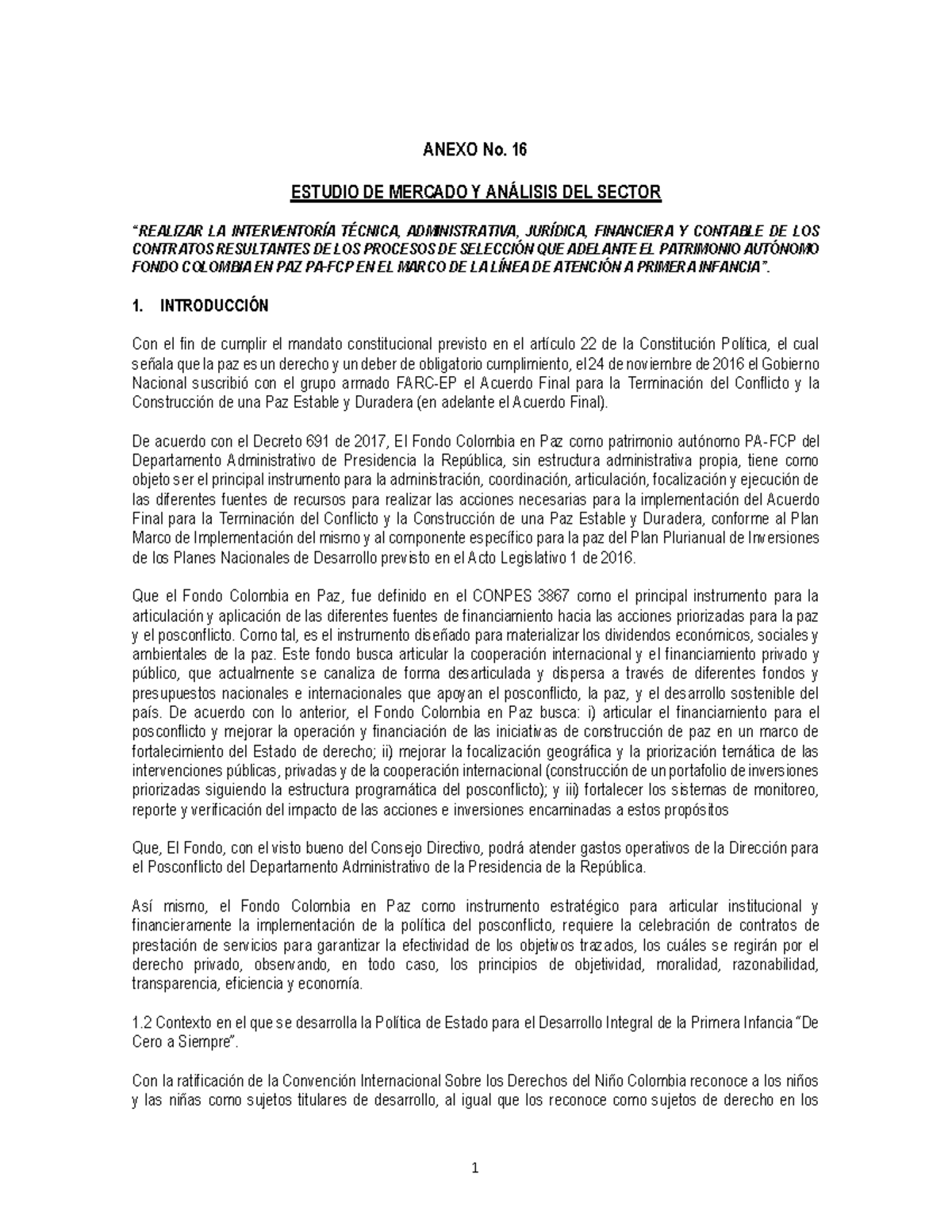 Estudio DE Mercado Y Analisis DEL Sector - ANEXO No. 16 ESTUDIO DE MERCADO Y AN¡LISIS DEL SECTOR ...