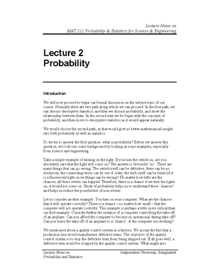 Lecture 02 Solved Problems - Solved Problems 2 Each of the possible five outcomes of a random ...