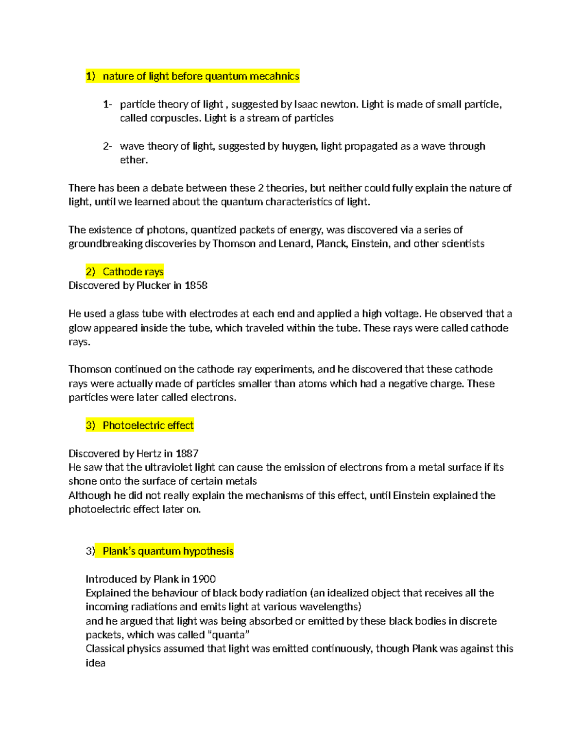 Nature of light before quantum mecahnics - Light is made of small ...