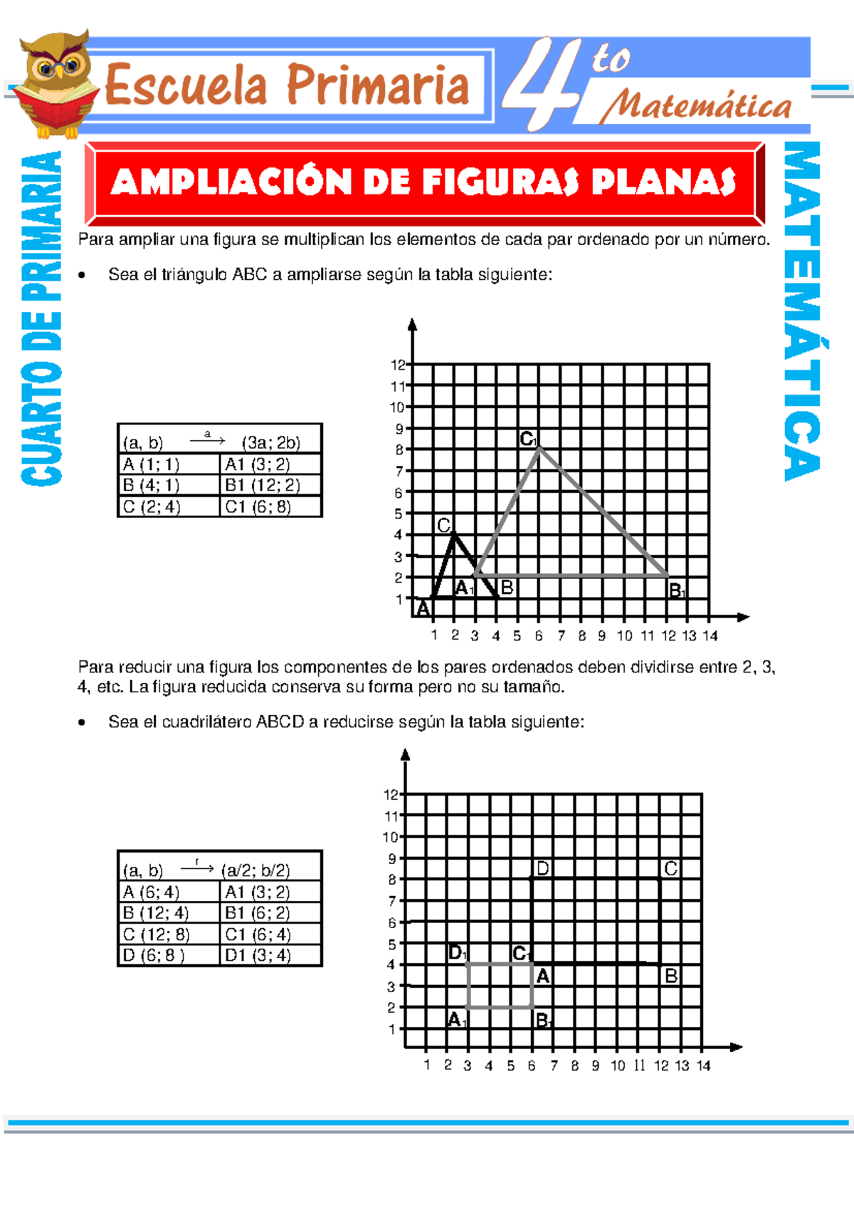 Ejercicios de Ampliacion y Reduccion de Figuras Planas para Cuarto de ...