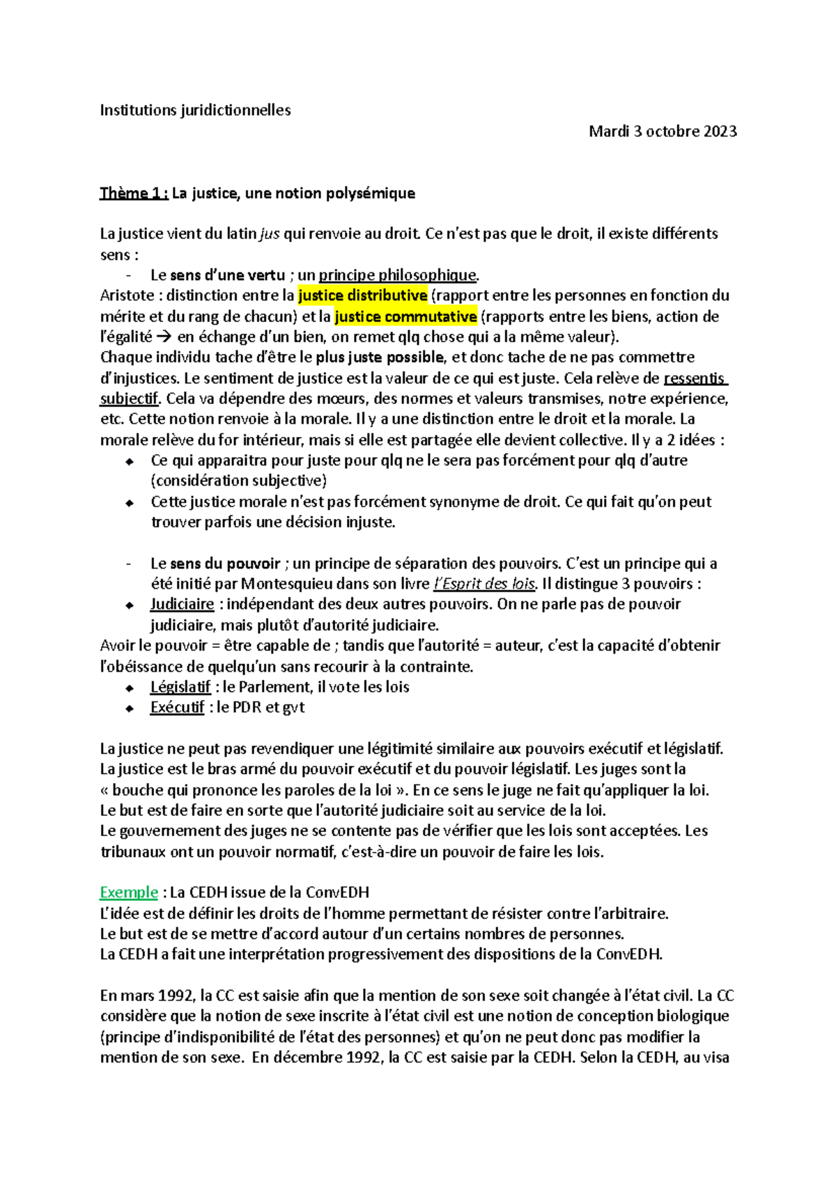 Thème 1 - La justice, une notion polysémique - Institutions ...