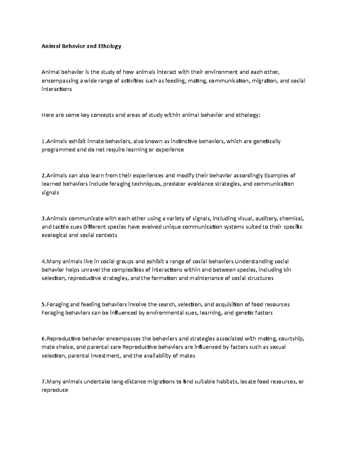 Animal Behavior and Ethology - Animal Behavior and Ethology Animal ...