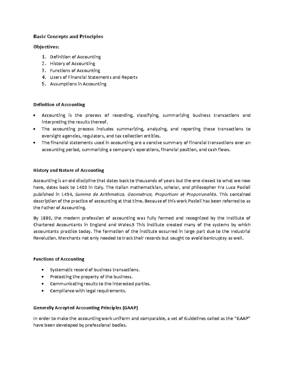 Basic Concepts and Principle - Basic Concepts and Principles Objectives ...