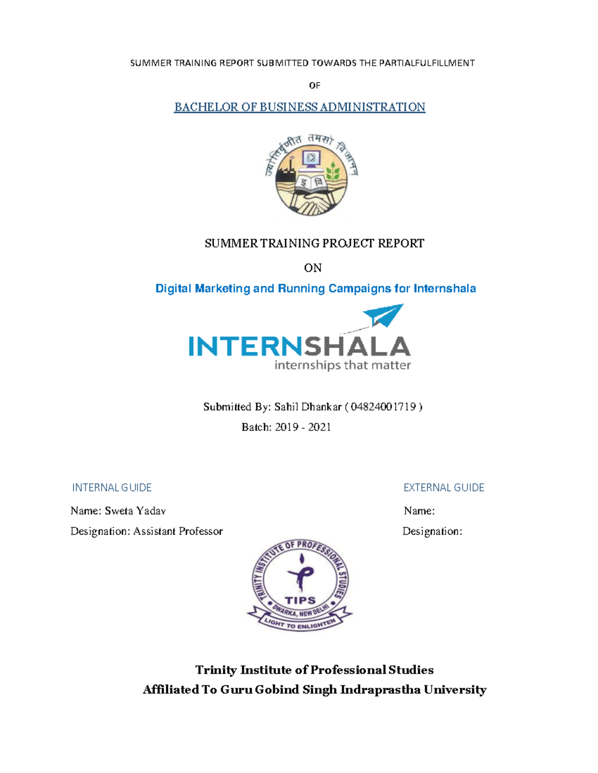 Sahil Dhankar Summer Training Report-converted - SUMMER TRAINING REPORT ...