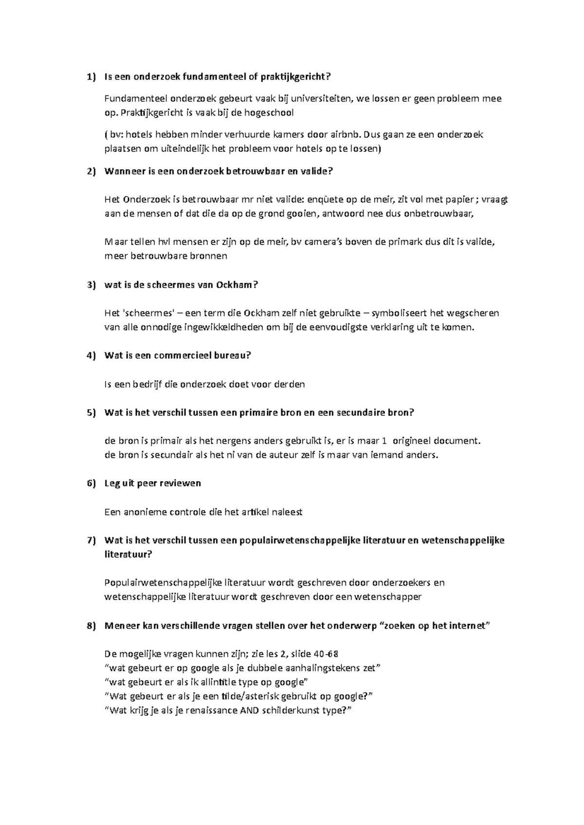 Mogelijke examenvragen onderzoeksvaardigheden - Is een onderzoek ...