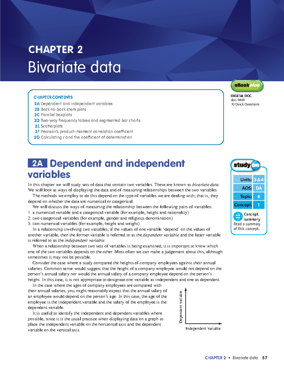 Bivariate data chap 2 - Year 10 - CHAPTER 2 • Bivariate data 57 CHAPTER ...