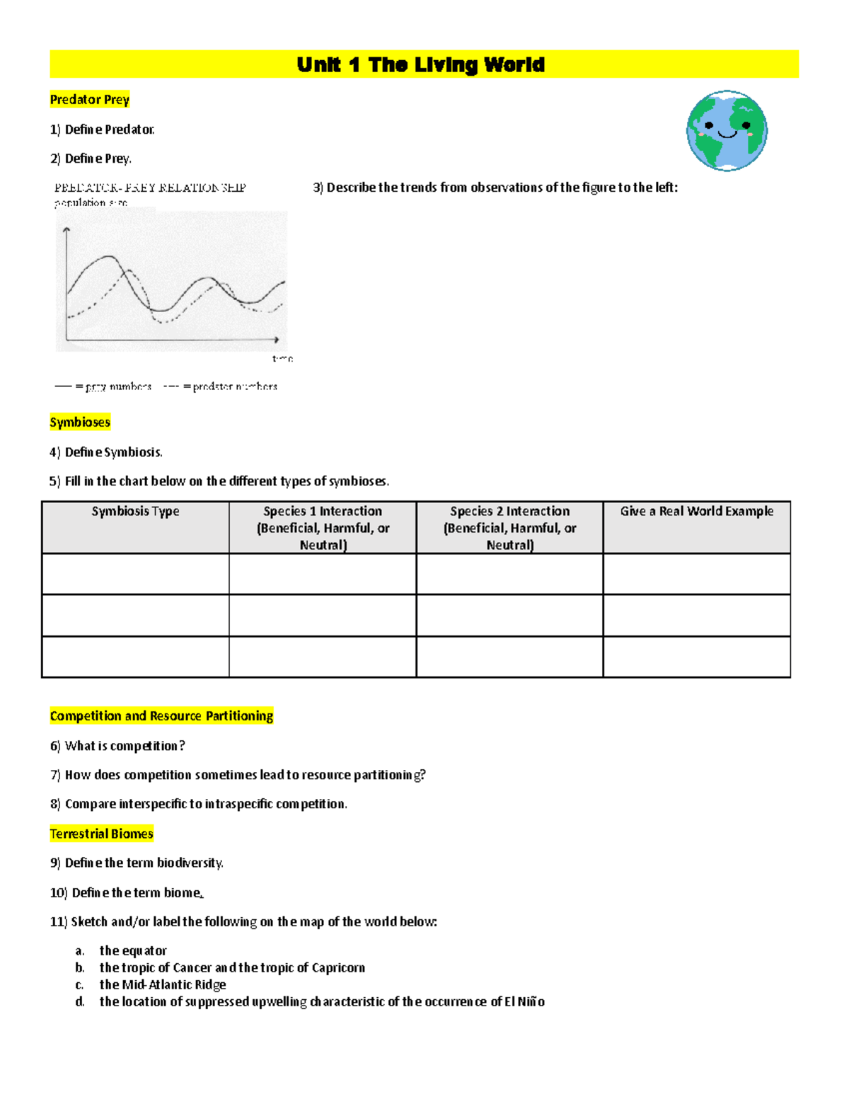 Apes unit 1 reviewpt 1 - apes exam course - Unit 1 The Living World ...