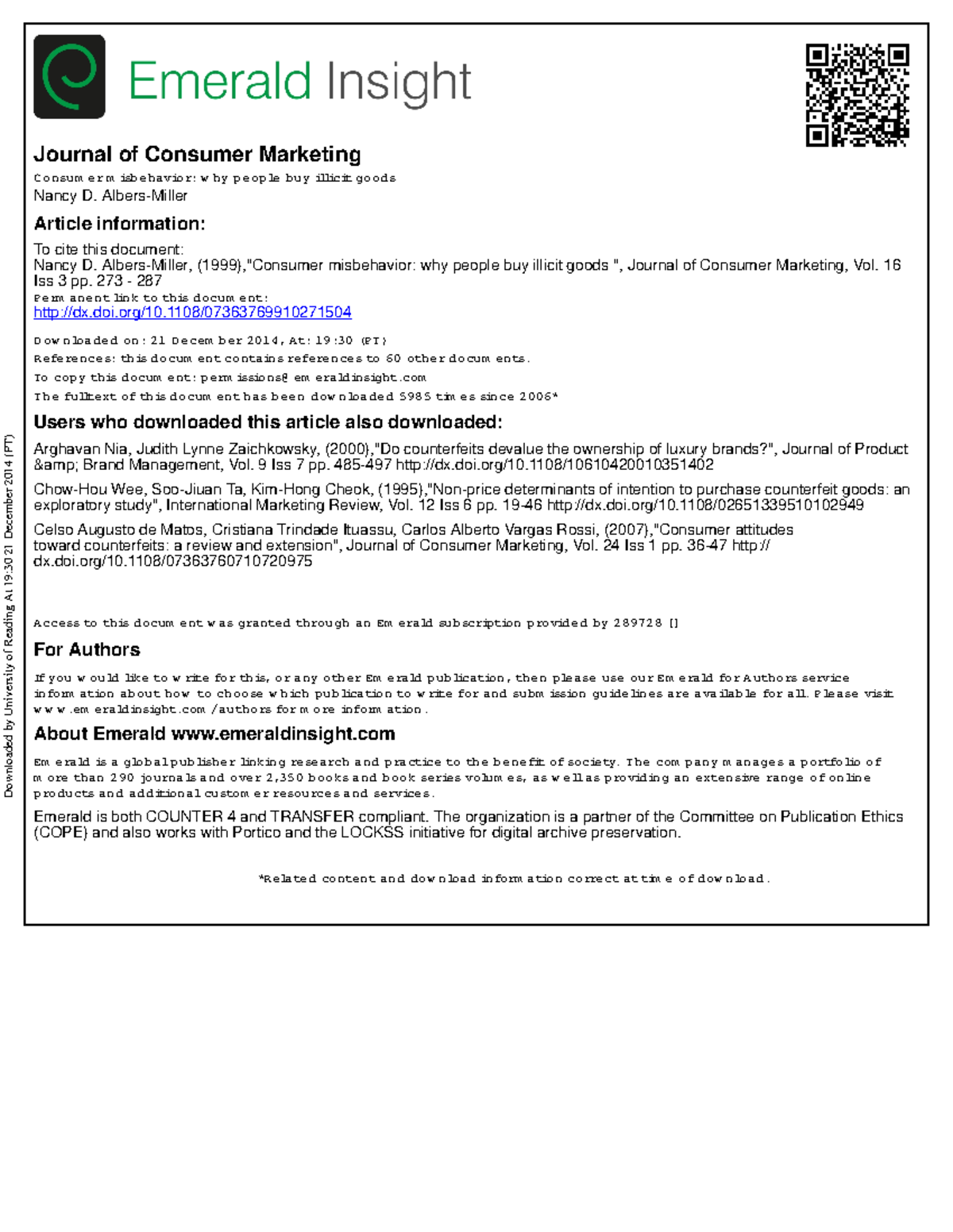 ảnh hưởng xã hội - Journal of Consumer Marketing Consumer misbehavior ...