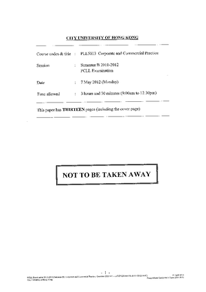 Commercial Law C 5 - Postgraduate Certificate of Laws (PCLL) - Studocu