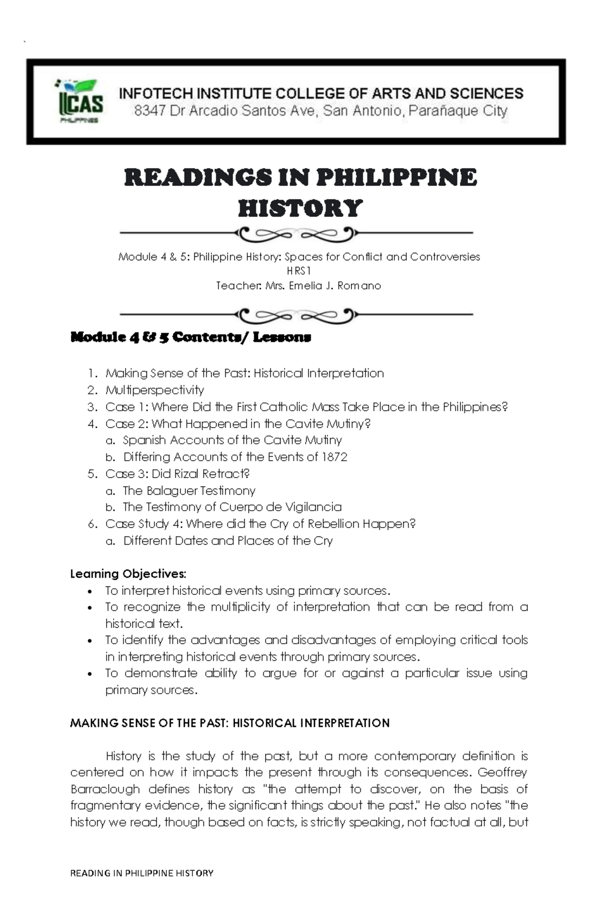 Module 4 & 5 Readings in Philipine History - ` READINGS IN PHILIPPINE ...