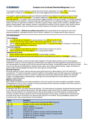 2024 11 ATAR Unit 1 Short Answer Response Guide - 1 11 ATAR Unit 1 ...