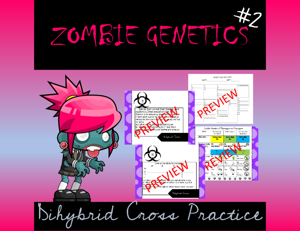 Zombiedihybridproductbundle - ZOMBIE GENETICS Dihybrid Cross Practice ...