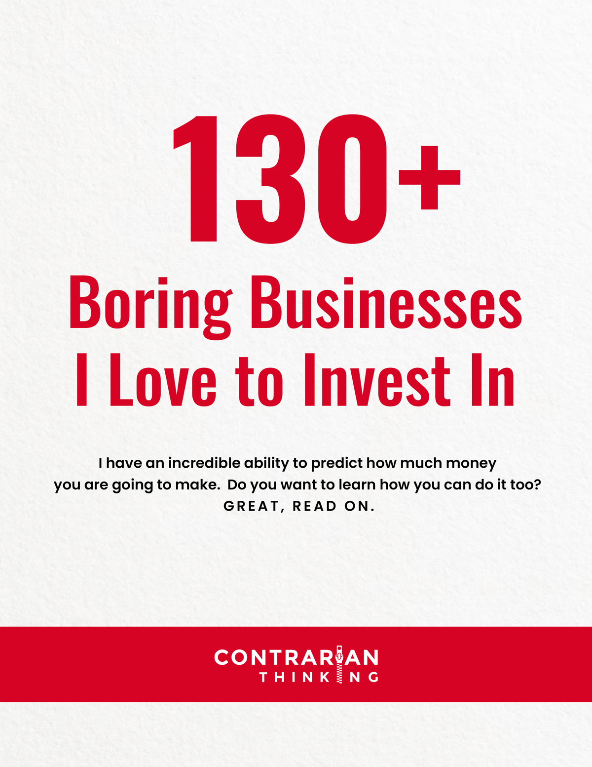 Ebook - 130+ Boring Businesses I Love to Invest In (Contrarian Thinking ...