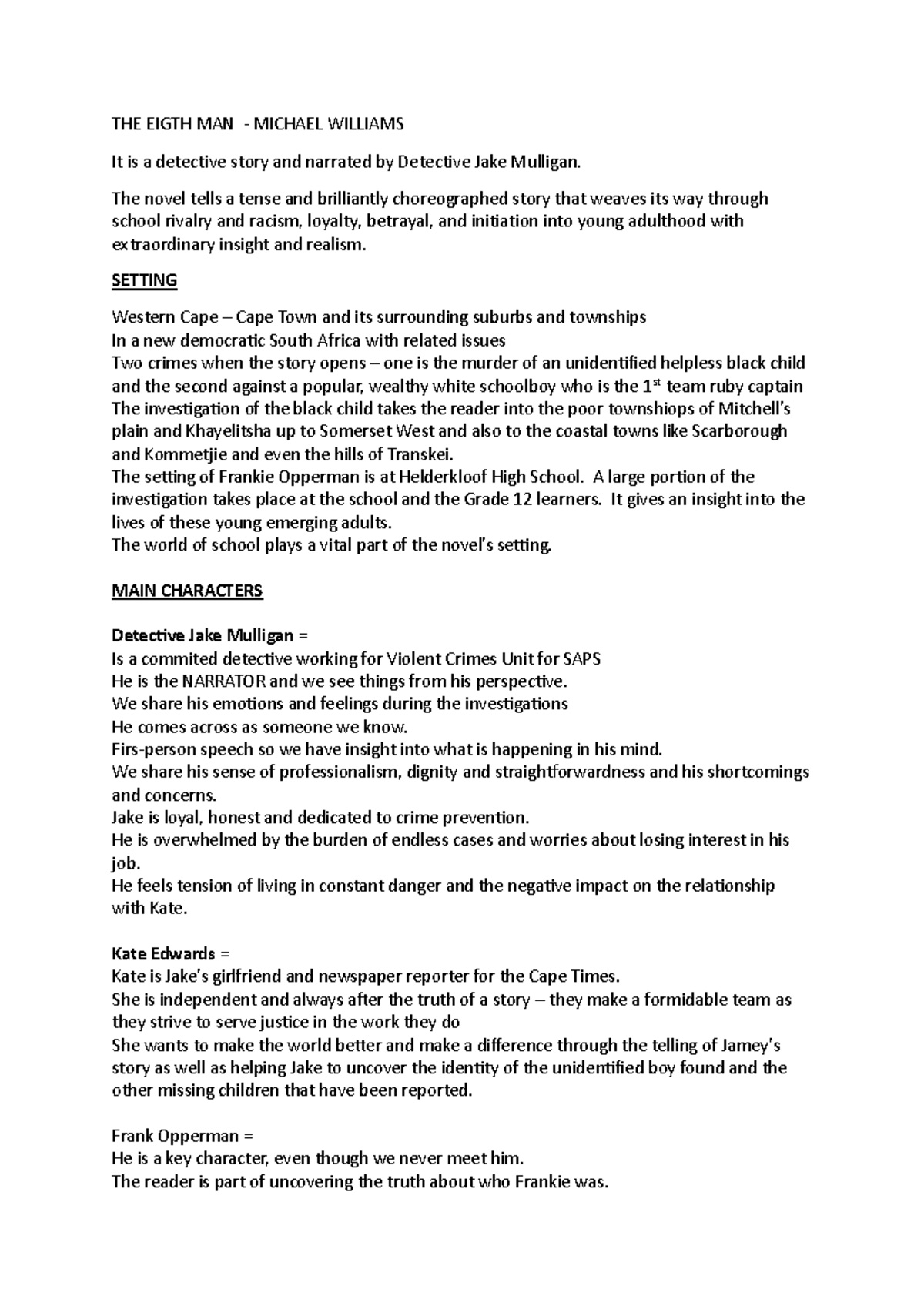 THE Eigth MAN - Book - THE EIGTH MAN - MICHAEL WILLIAMS It is a ...