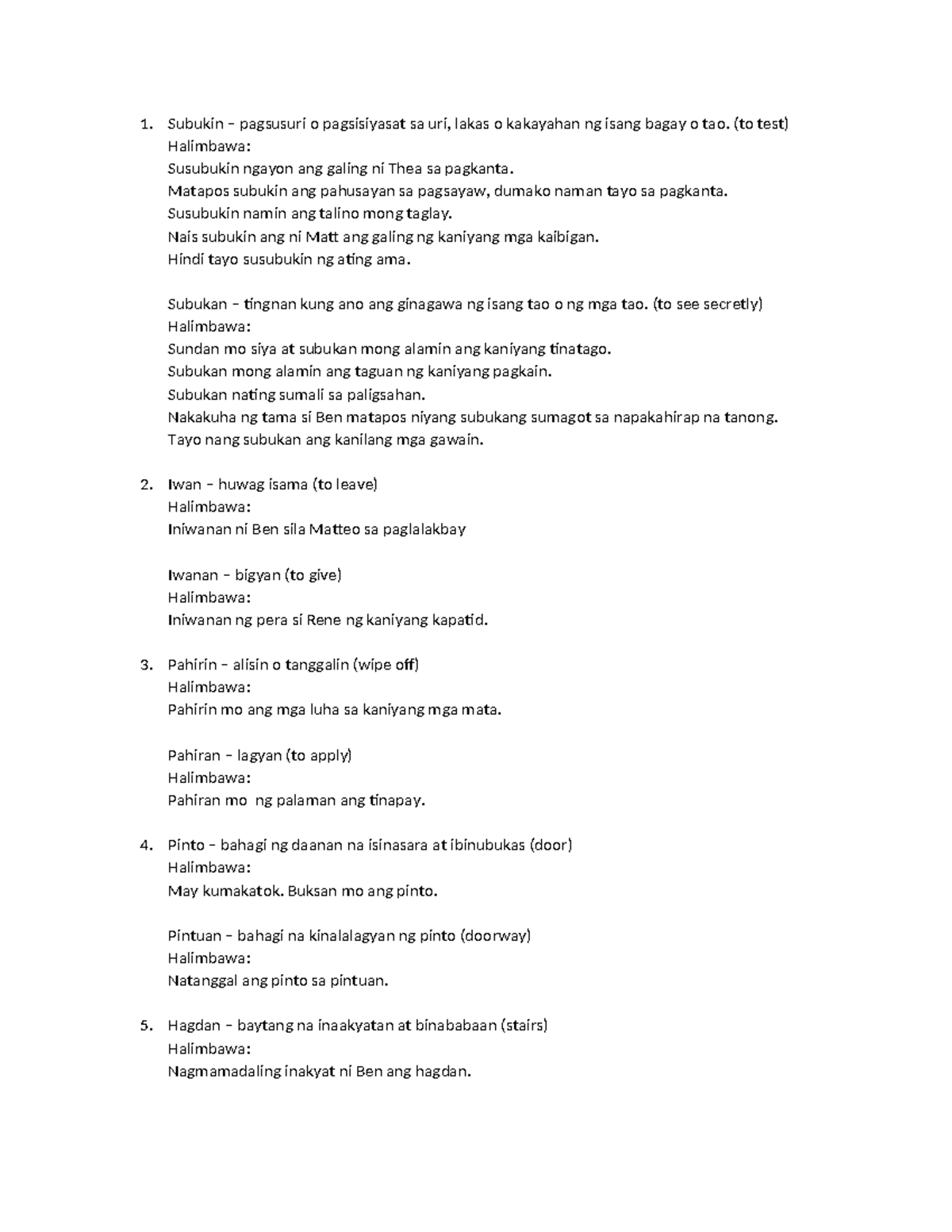 Assignment Subukin AT Subukan - Subukin – pagsusuri o pagsisiyasat sa ...