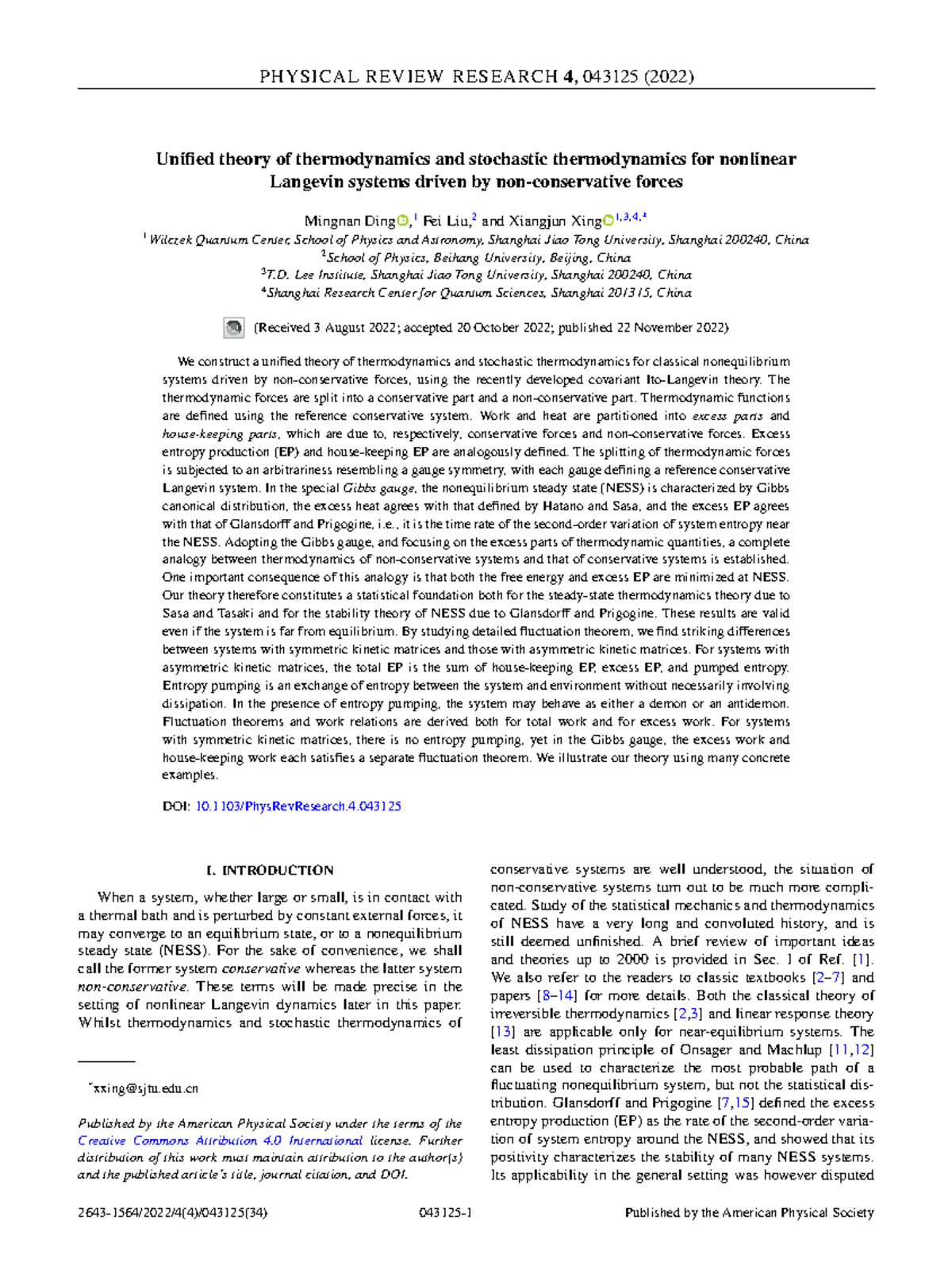 Unified theory of thermodynamics and stochastic thermodynamics for ...