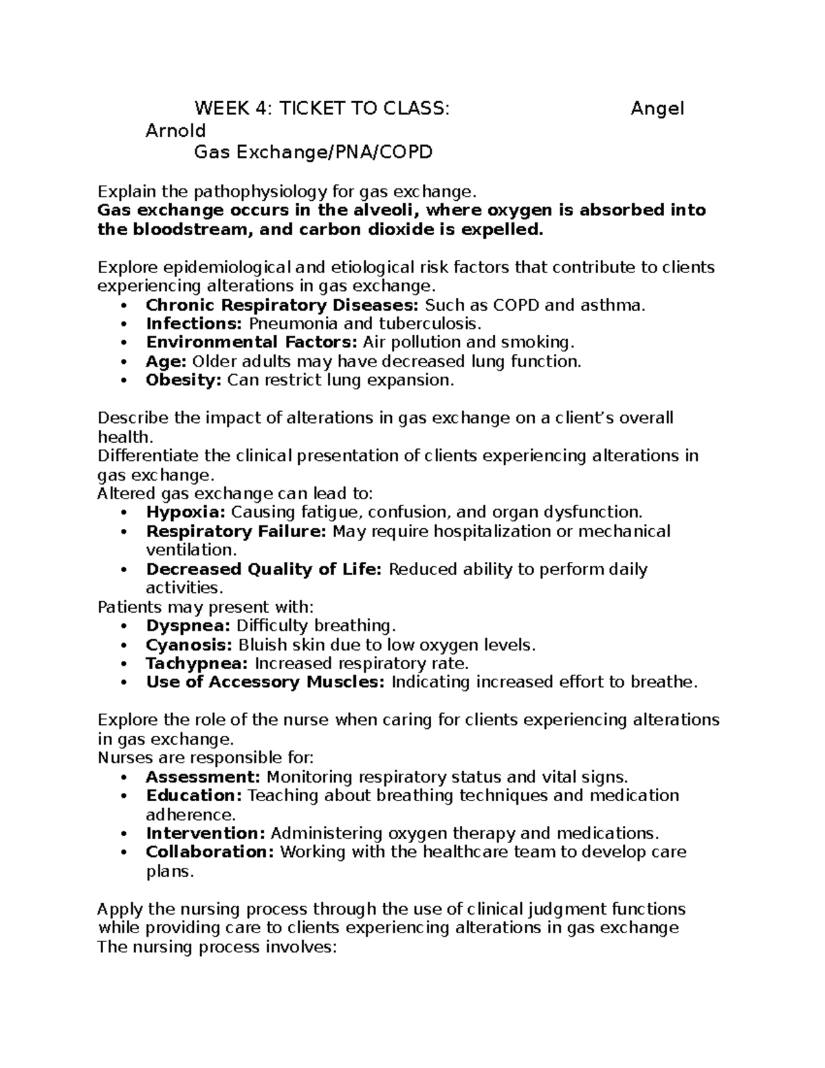 Week 4 ticket to class - lecture notes - WEEK 4: TICKET TO CLASS: Angel ...