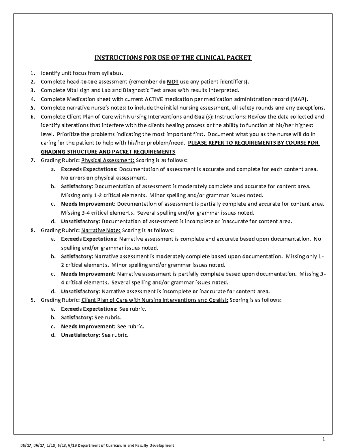ADN Electronic Clinical Packet - Copy - 1 INSTRUCTIONS FOR USE OF THE ...